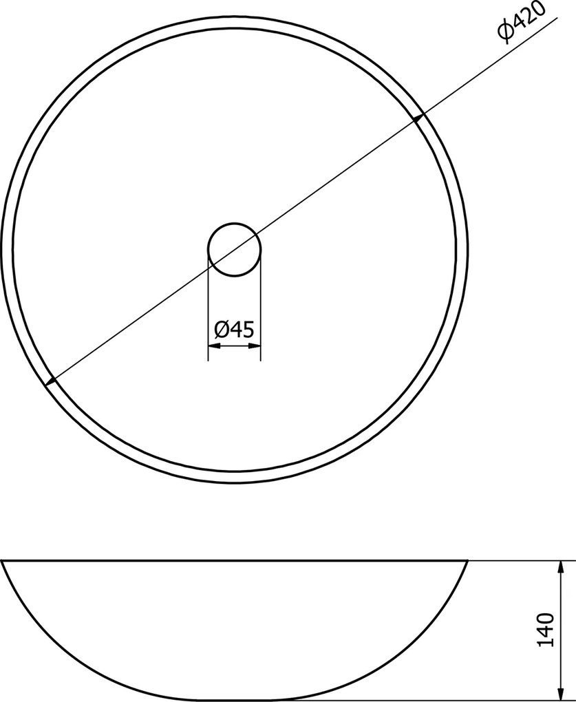 Sapho, BLOK kamenné umyvadlo 42x14 cm, bílá carrara, 2401-42