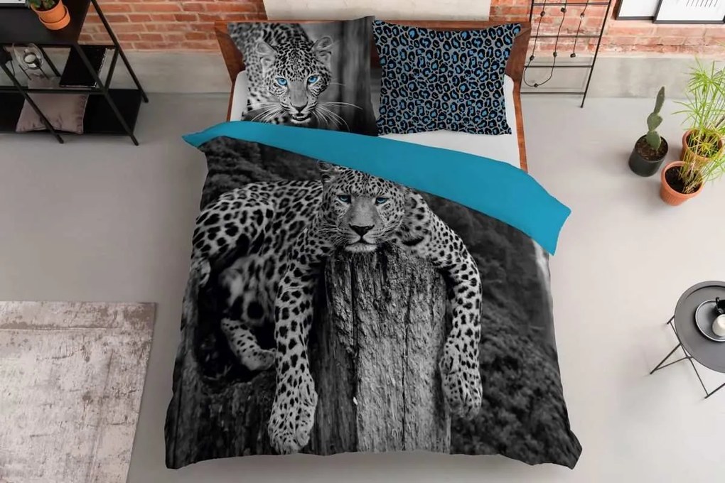 DETEXPOL Francouzské povlečení Leopard  Bavlna, 220/200, 70/80 cm