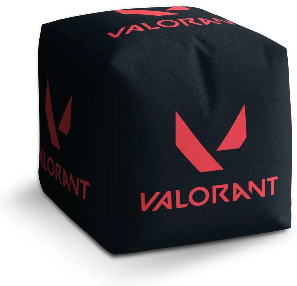 Sablio Taburet Cube VALORANT Black: 40x40x40 cm