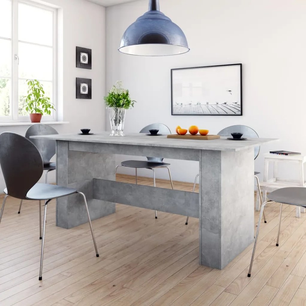 Jídelní stůl betonově šedý 180 x 90 x 76 cm dřevotříska - Default Title