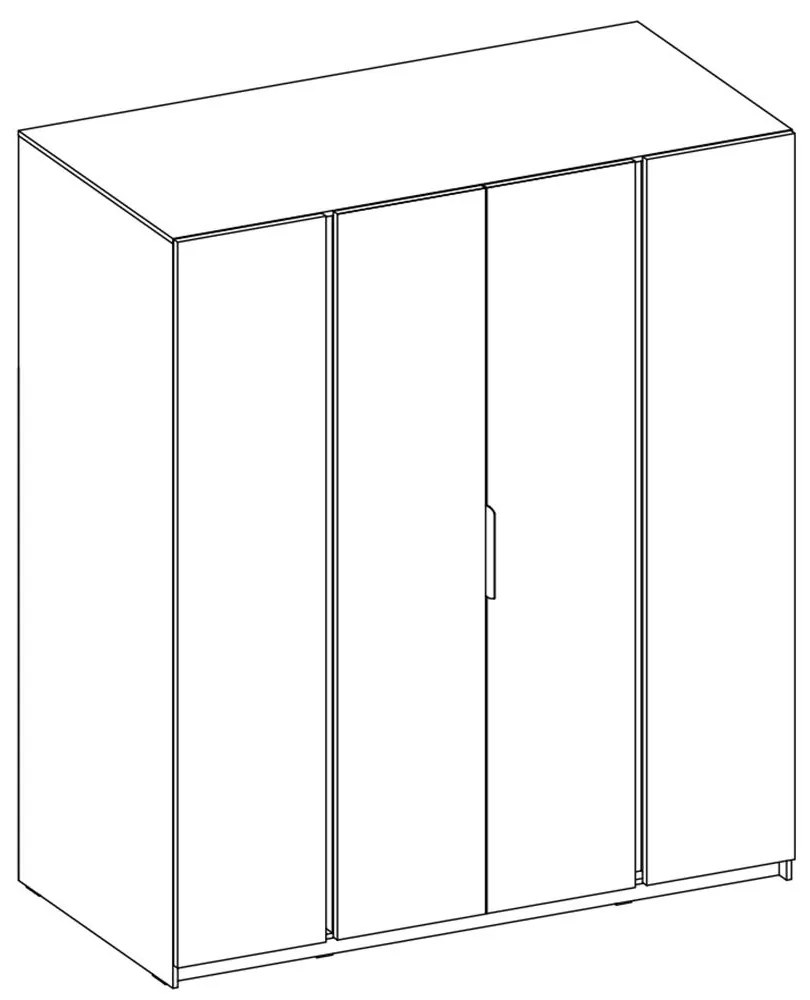 Šatní skříň KAJA 4F | 200 cm | bez zrcadla | VYSOKÁ | evoke/černá