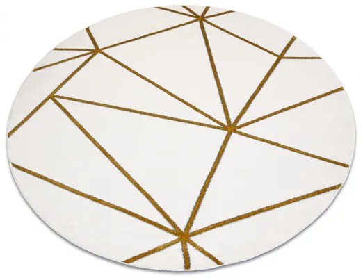 Kulatý koberec EMERALD 1013 Luxusní geometrický krémový zlatý Rozměr: průměr 120 cm