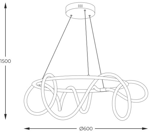 Zuma Line 20006PL-BK - LED Lustr na lanku BALBO LED/58W/230V 3000/4000/6000K