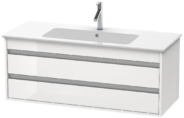 Duravit Ketho - Umyvadlová skříňka 48x120x48 cm, 2 zásuvky, lesklá bílá KT643102222