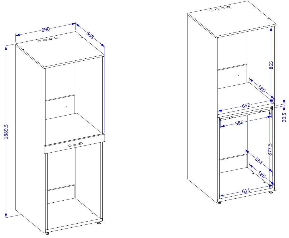 Helvetia Skříňka pro pračku a sušičku Aza v dekoru ořech – s odkládací policí