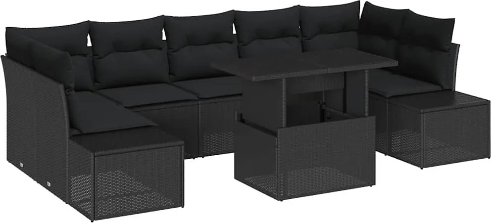 Set pohovek 8 ks Černá polyratan 3349139