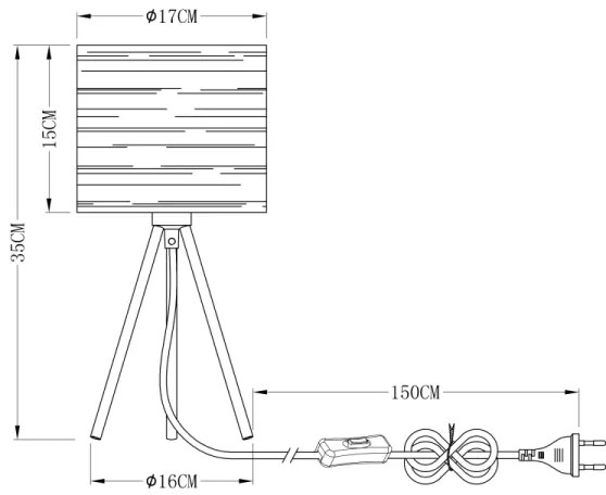 Globo 15342T - Stolní lampa TUNNO 1xE14/15W/230V