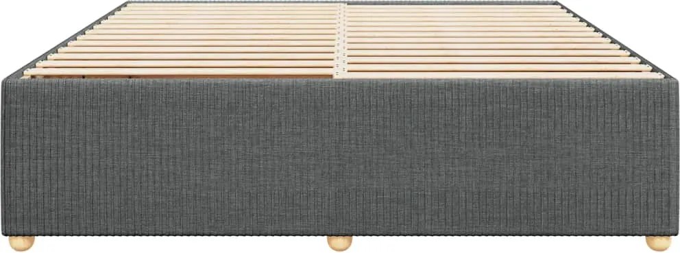Rám postele bez matrace tmavě šedý 200 x 200 cm textil 3284964