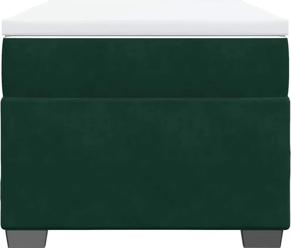 Box spring postel s matrací tmavě zelená 80 x 200 cm samet 3285248