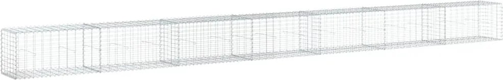 Gabionový koš s víkem 700 x 50 x 50 cm pozinkované železo 3295138