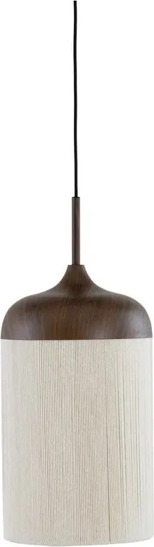 Tmavě hnědé závěsné svítidlo s textilním stínidlem ø 22 cm Dania – Light & Living
