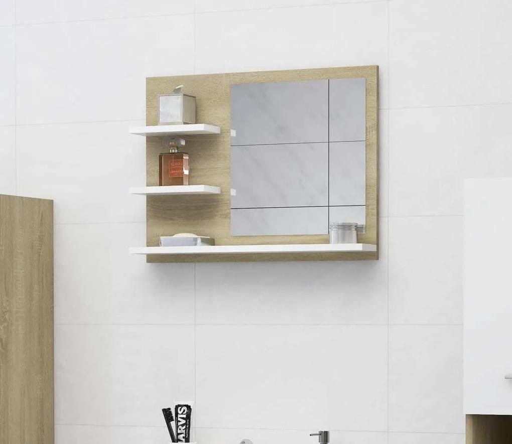 vidaXL Koupelnové zrcadlo 60 x 10,5 x 45 cm dřevotříska [815661] Barva: dub sonoma