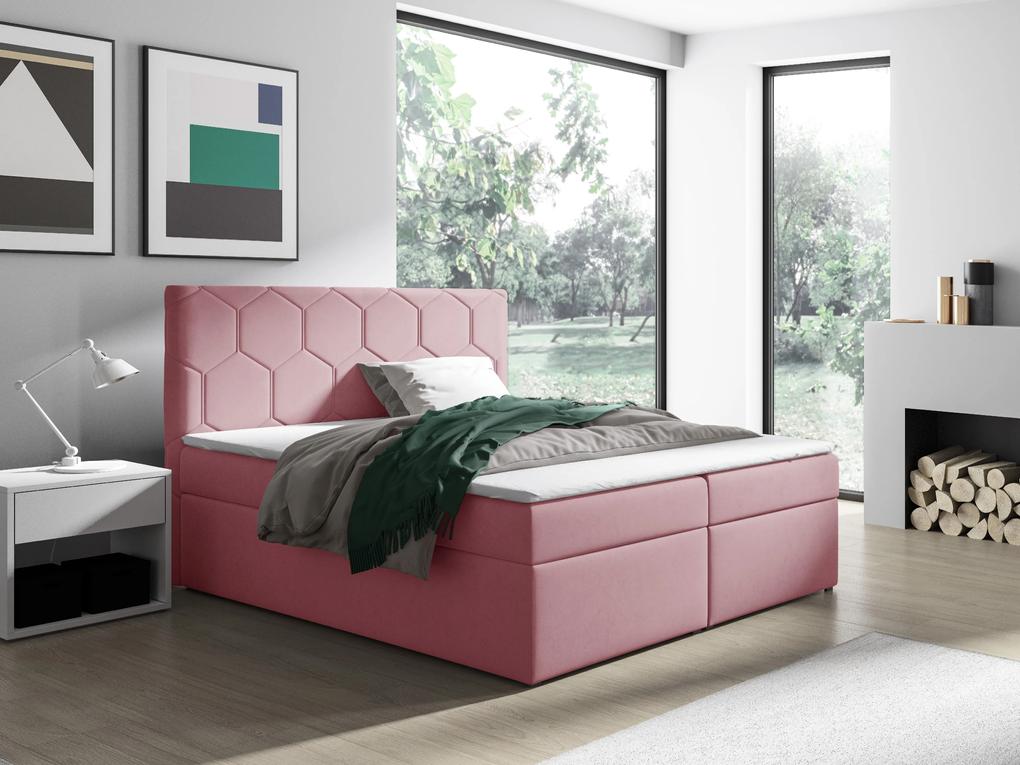 Eka Kontinentální čalouněná postel MEDOX - Trinity (120x200 cm) Barva látky Trinity: (2310) Růžová