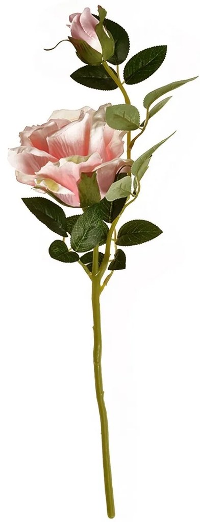 Umělá květina Čajová růže růžová, 47 cm