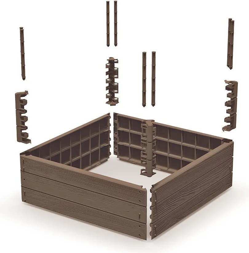 PROSPERPLAST Vyvýšený záhon BASE WOODY ECO WOOD 75,6 cm, naturo ECO