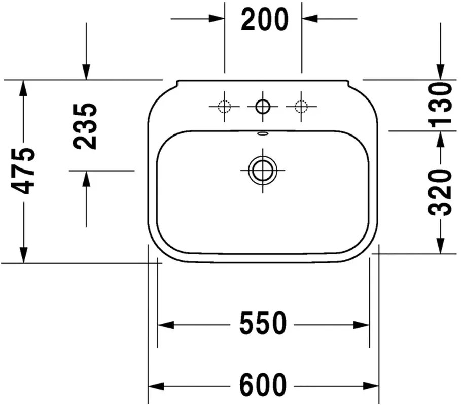 Duravit Happy D.2 - umyvadlo 60x47,5 cm 2316600000