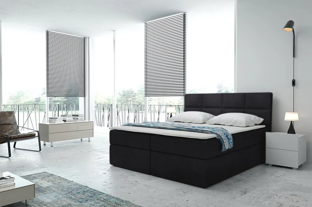 Eka Kontinentální čalouněná postel Smoth - Cassablanca (180x200 cm) Barva látky Trinity: Šedá (Trinity 2314)