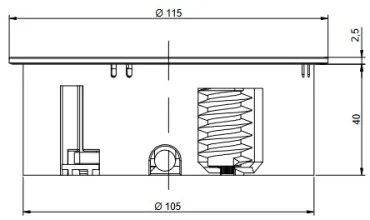 Stolní zásuvka BACHMANN Twist 931.002 2x230V nerez/černá