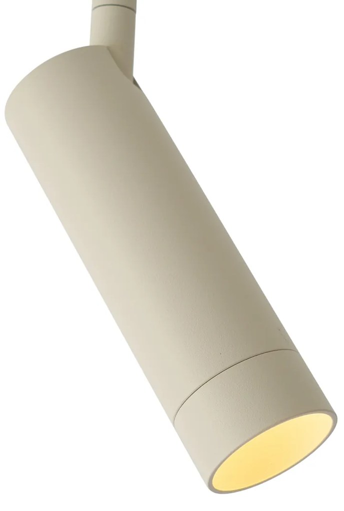Moderní bodové svítidlo béžové s bílým adaptérem pro 1fázový kolejnicový systém GU10 35mm - Iconic Jeana Luxe