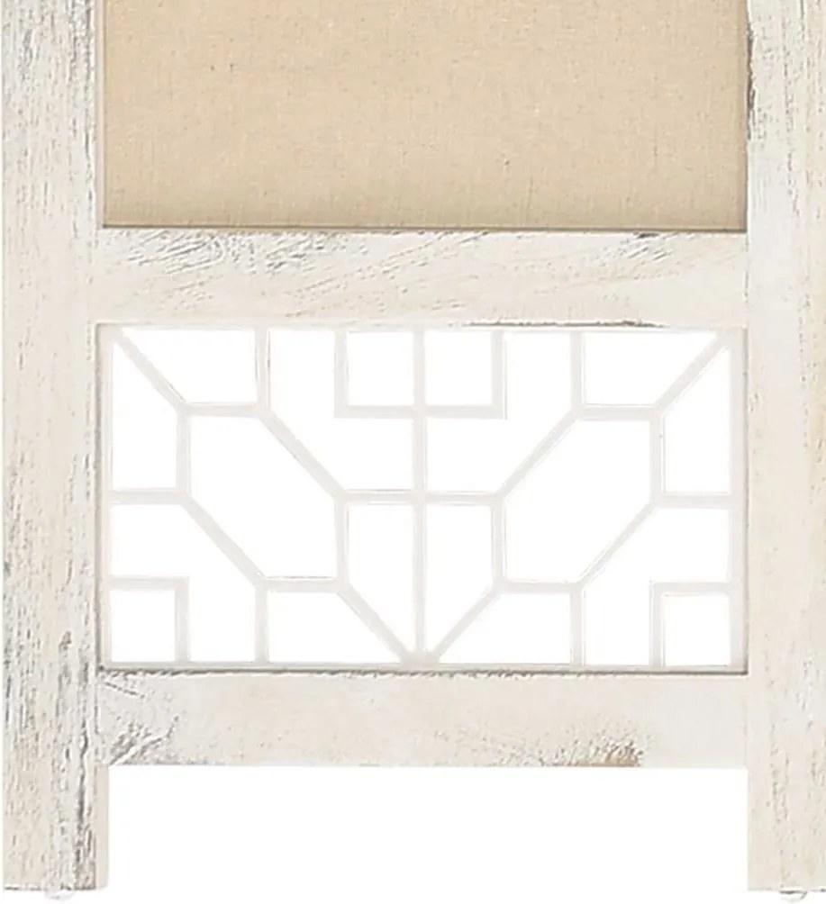 6dílný paraván krémový 210 x 165 cm textil 338561