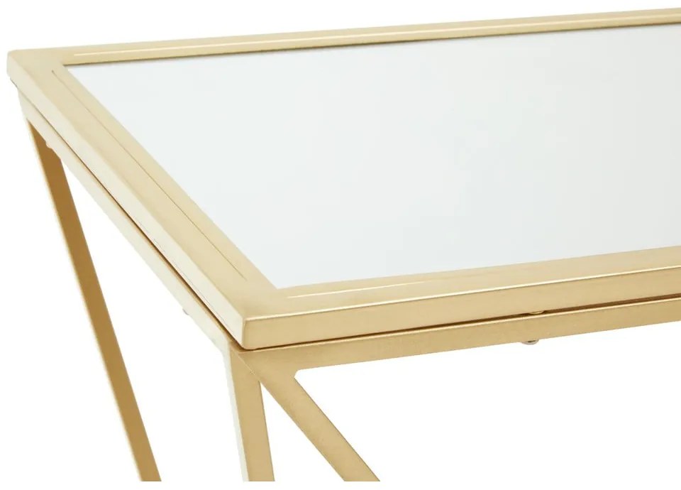 Konzolový stolek se skleněnou deskou ve zlaté barvě 40x120 cm Farran – Premier Housewares