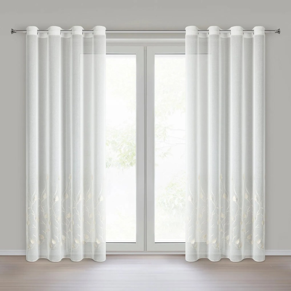 ZÁCLONA NA KROUŽCÍCH BROKLYN 140X250 CM CM VZOROVANÁ