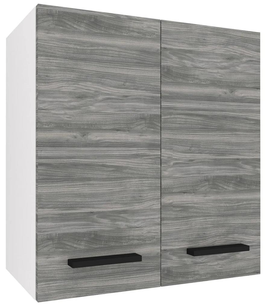 Kuchyňská skříňka Belini horní 60 cm šedý antracit Glamour Wood  TOR SG2-60/3/WT/GW1/0/B1