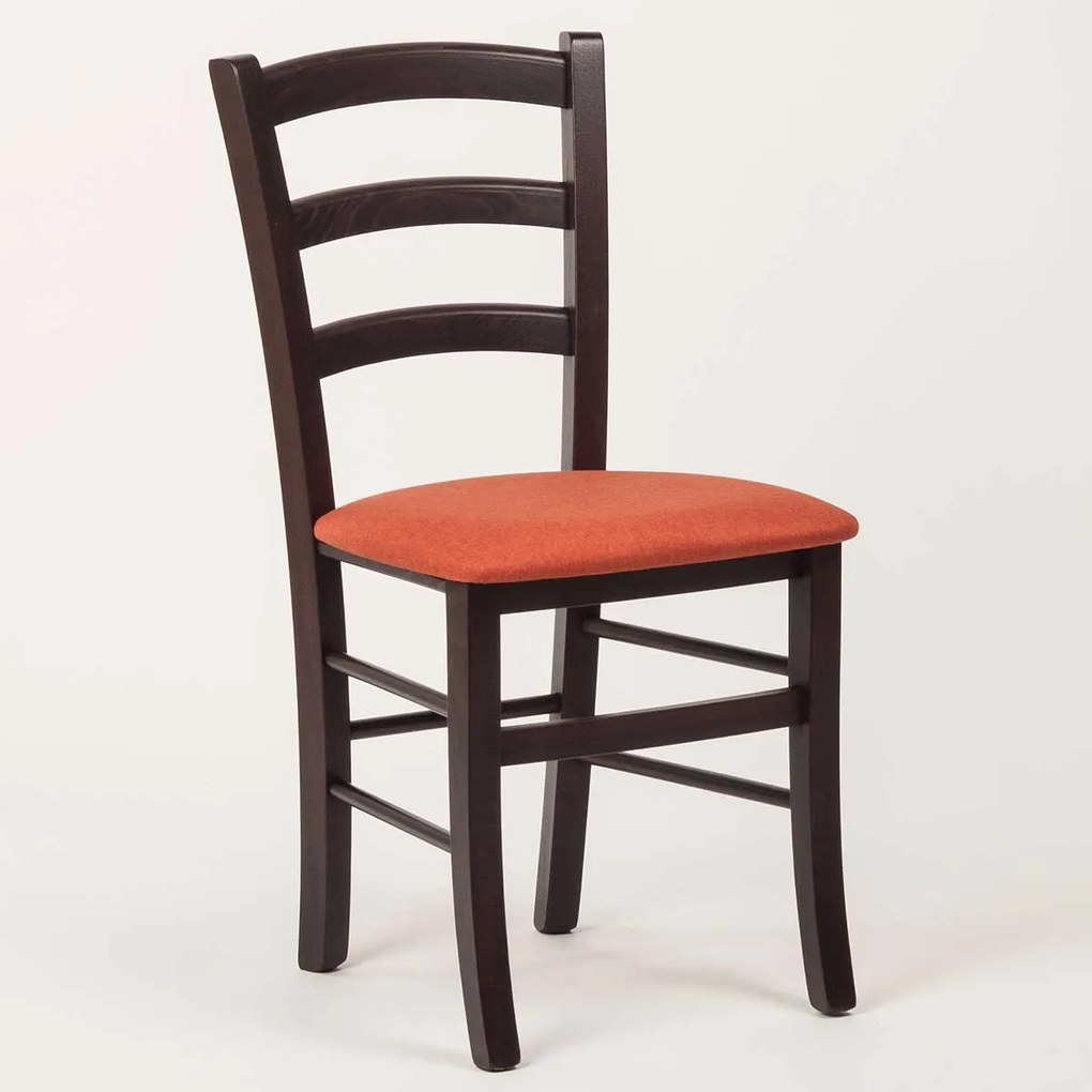 Židle VENEZIA s čalouněným sedákem wengé LUX terracotta 10