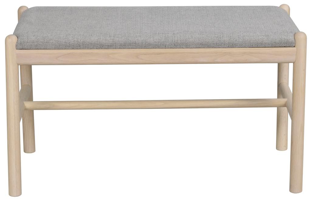 Bělená masivní dubová lavice Rowico Jordan, 80 cm
