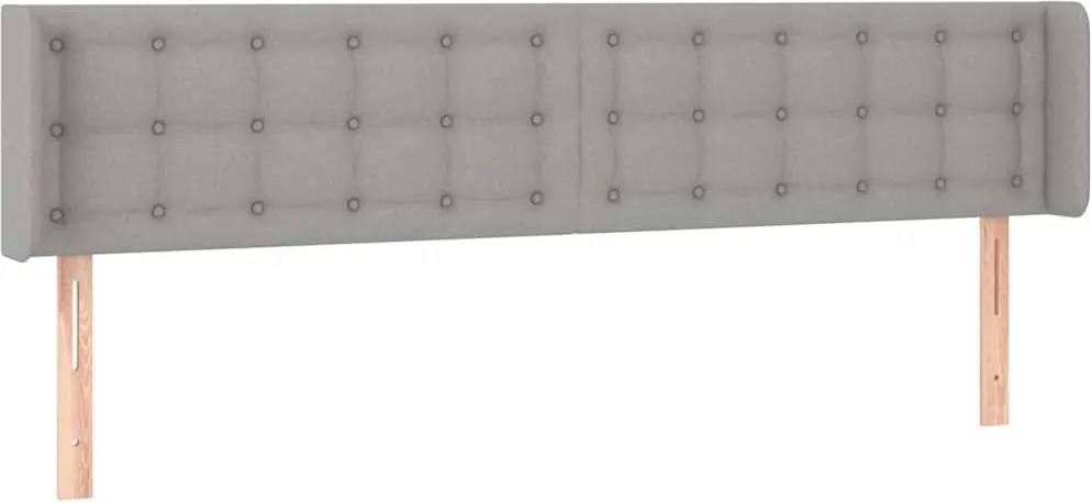 Čelo postele typu ušák světle šedé 163x16x78/88 cm textil 3119208