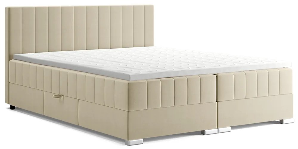 Postel dvoulůžko BOXSPRING EDIT + topper v ceně | 180x200 | 02 světle béžová