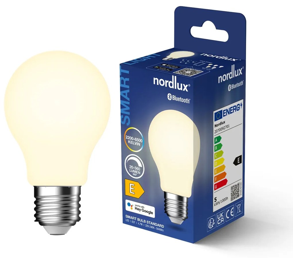 Nordlux Smart LED mléčná žárovka E27 s ovládáním přes Bluetooth