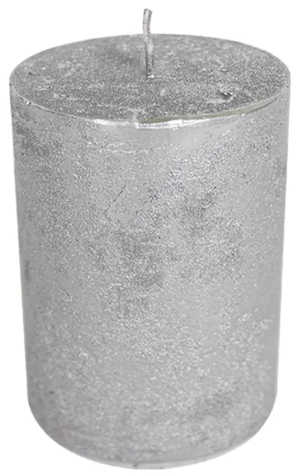 Stříbrná nevonná svíčka XXL válec - Ø 10*20cm