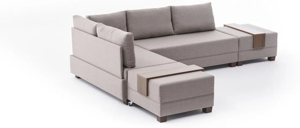 Designová rohová sedačka Ramesha 280 cm krémová - levá - otevřené balení