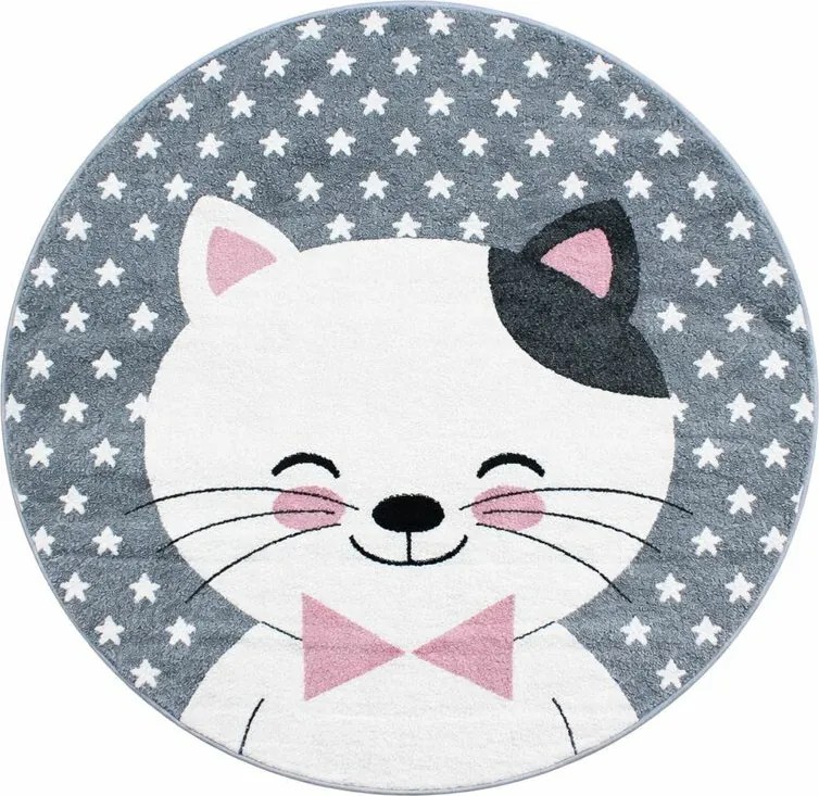 Ayyildiz, Dětský kusový koberec Kids 550 pink kruh, 160x160 (průměr) kruh, růžová, dětský pokoj