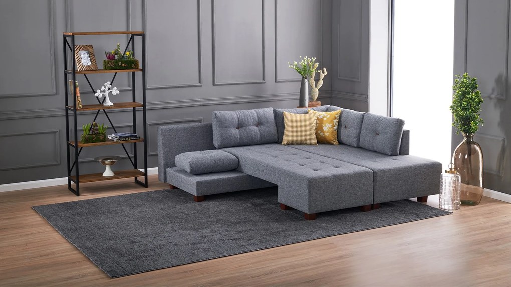 Atelier del sofa Rozkládací rohová pohovka MANAMA šedá pravý roh 825BLC1181