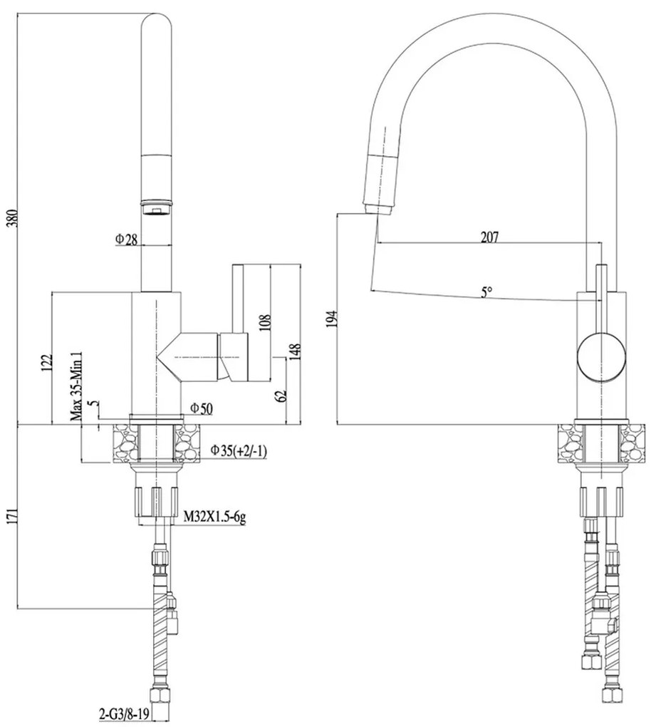 ALVEUS DELOS kuchyňská baterie, chrom 1129021