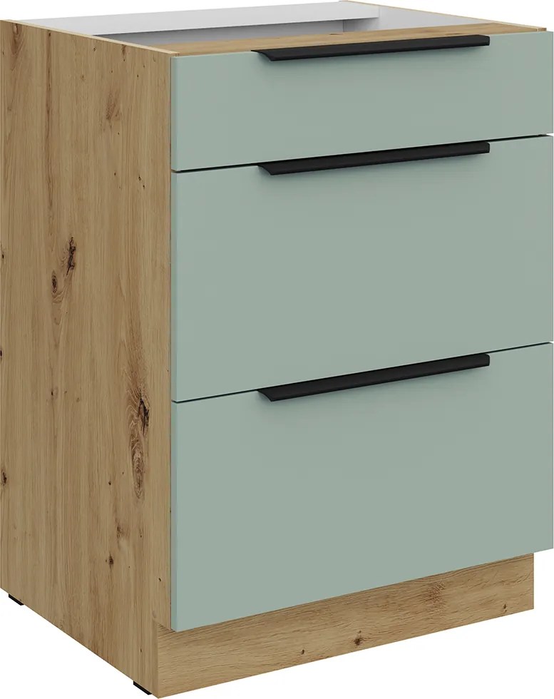 ARIA st | dolní skříňka 60 D 3S zásuvková | 60 cm | PREMIUM BOX | artisan/aquamarine