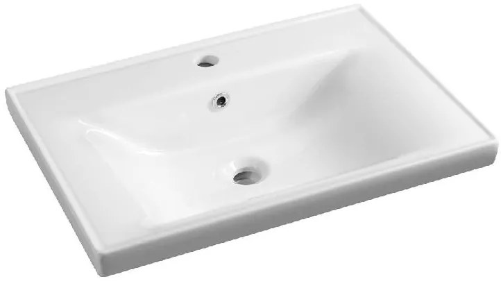 Aqualine Sava - Umyvadlo 700x460 mm, s přepadem, otvor pro baterii, bílá 2070