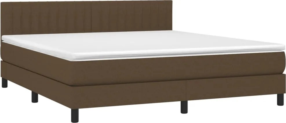 Box spring postel s matrací tmavě hnědá 160x200 cm textil 3140228