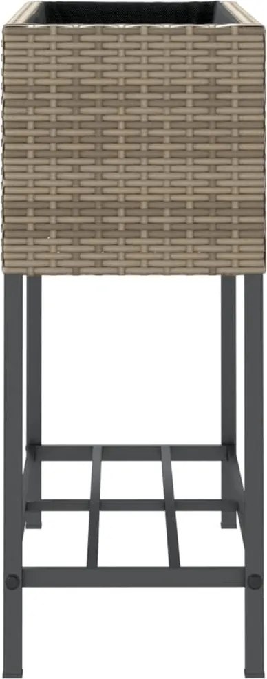 Zahradní truhlíky s policí 2 ks šedé 70 x 28 x 70 cm 3210512