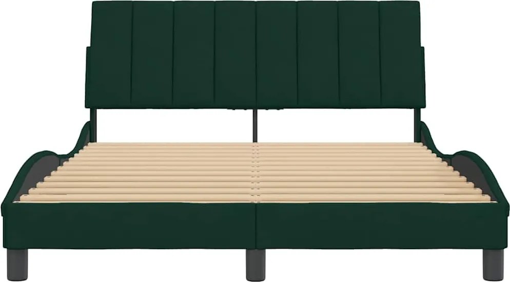 Rám postele bez matrace Hanko tmavě zelená 140 x 200 cm samet 3207852
