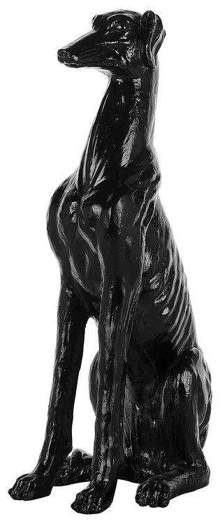 Dekorativní figurka lesklá černá 80 cm GREYHOUND Beliani