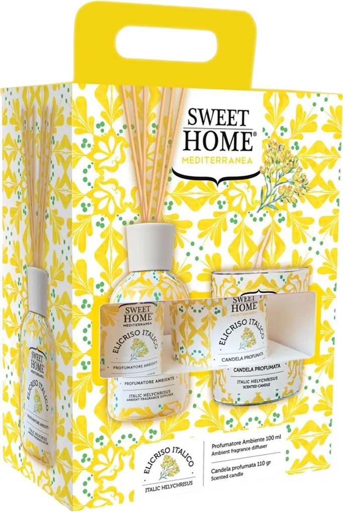 Sweet Home dárková sada difuzér a svíčka ve skle Slaměnka