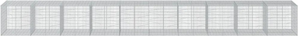 Gabionový koš s víkem 1 000 x 100 x 100 cm pozinkované železo 3295208