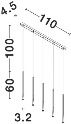 LED lustr Goccio 110 černá