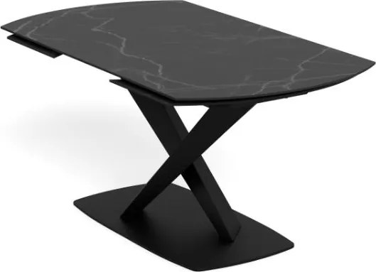 Rozkládací jídelní stůl Morella 160/240 cm černý mramor/černý