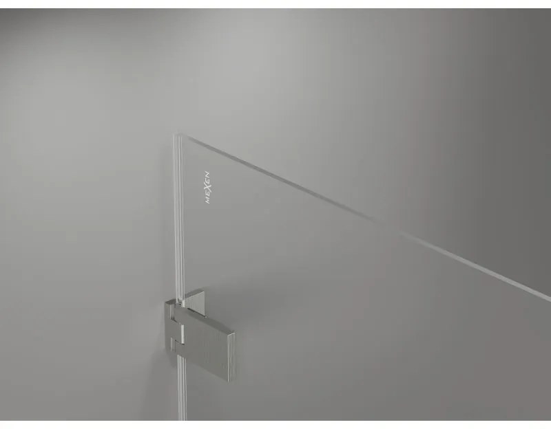 Mexen Lunar-F, sklápěcí sprchový kout pravý 75 x 70 cm, 8mm čiré sklo, ocelový profil, 836-075-070-97-00-P