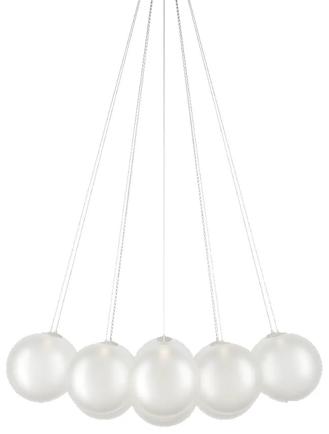 Lodes Random Cloud 14 ø28, závěsné svítidlo LED 14 x 5W 2700K, bílé sklo, rozměr 125x112cm