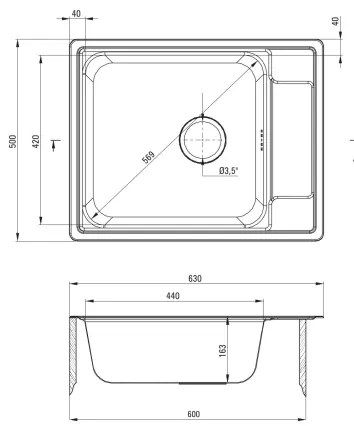 Deante ZEO_011B - Kuchyňský dřez SOUL 50x63 cm satin